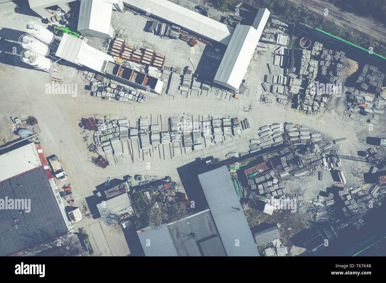 Aerial top view of industrial place. Photo made by drone from above ...