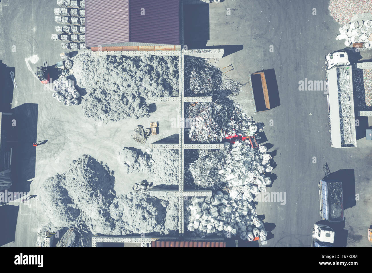 Aerial top view of industrial place. Photo made by drone from above ...