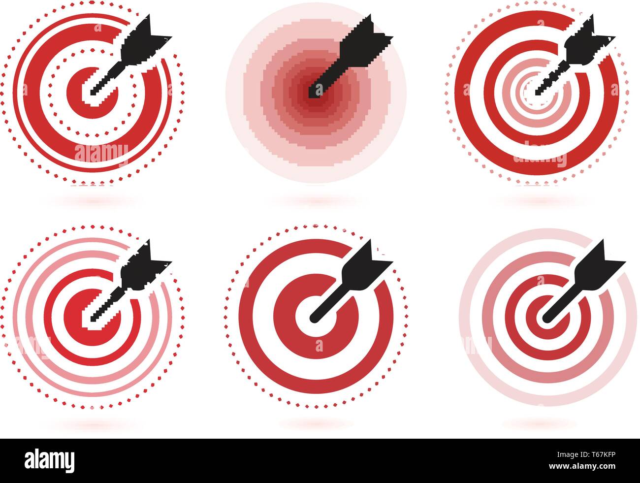 Arrow hit target vector icons set. flat winner symbol template. Modern ...
