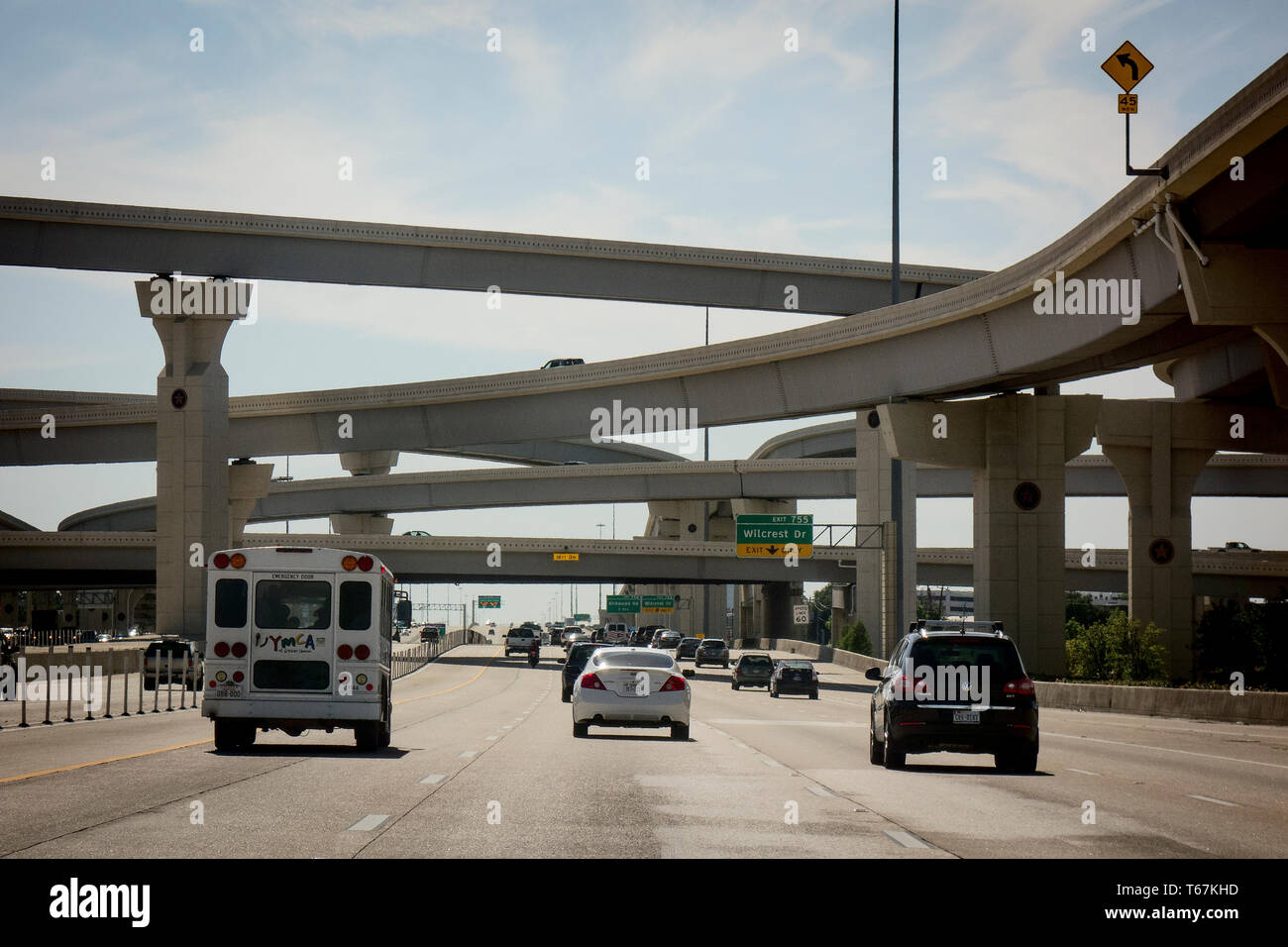 Highway interchange, or multi layered highway intersection, in Houston ...