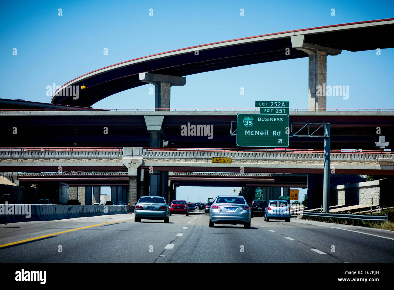 Motorway, or multi layered highway intersection, in Houston, Texas ...