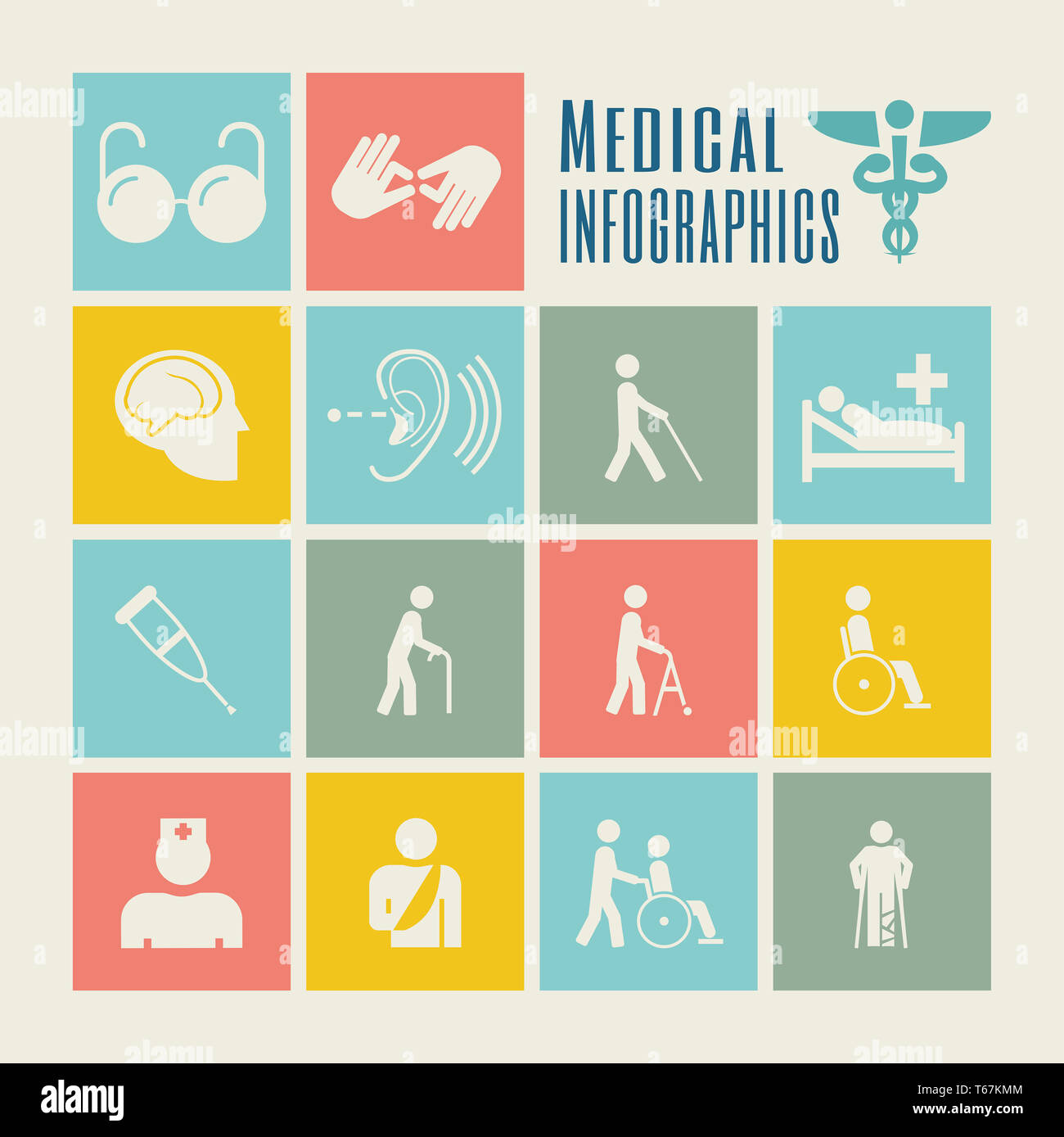 Disability Infographic Template Stock Photo - Alamy