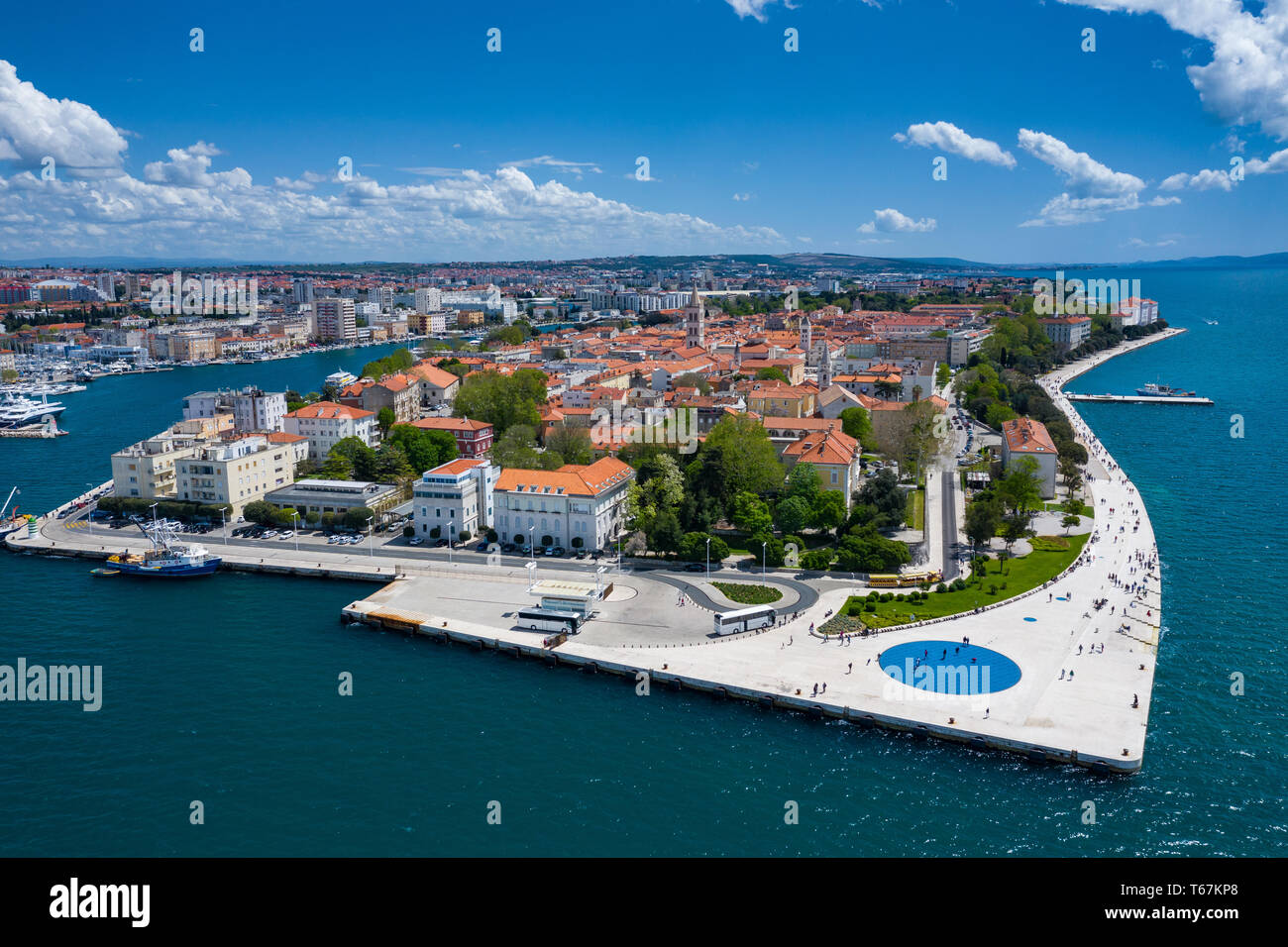 Aerial view of city of Zadar. Summer time in Dalmatia region of Croatia ...