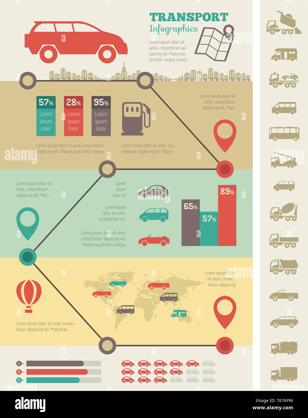Transportation Infographic Template Stock Photo - Alamy