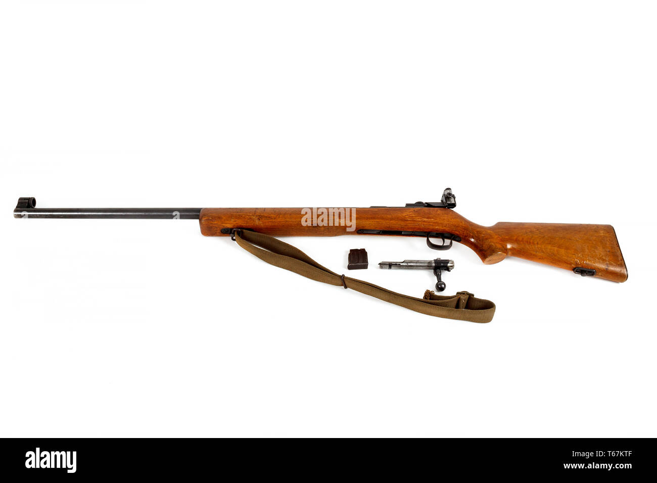 old bolt action rifle isolated Stock Photo - Alamy