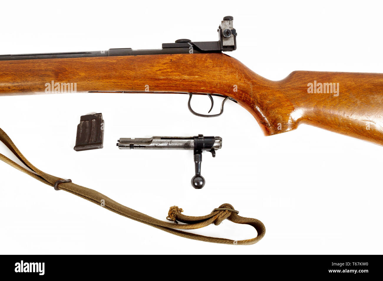 detail of old bolt action rifle isolated Stock Photo - Alamy