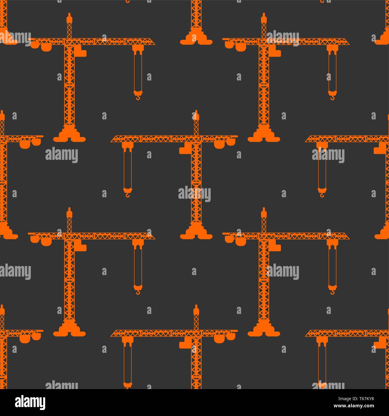 Lifting crane pattern seamless. Construction industrial background ...