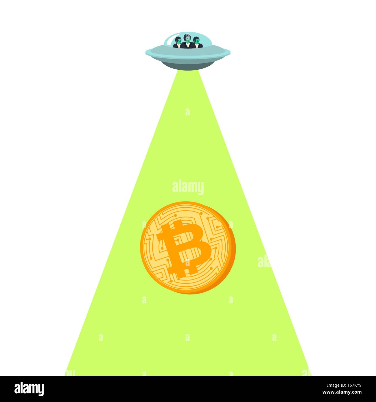 Bitcoin price rising UFO up. Aliens are raising Electronic money ...