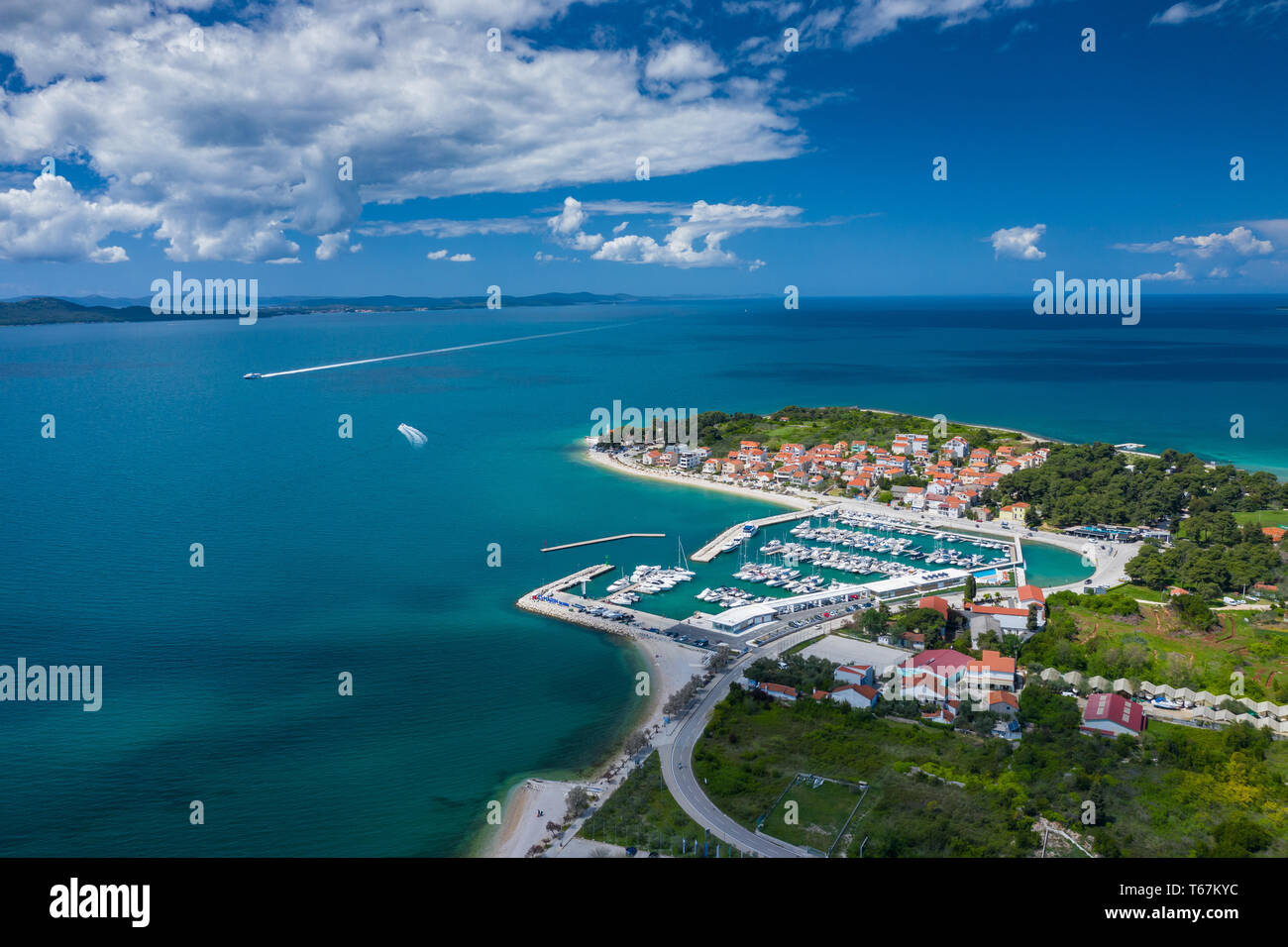 Aerial view of city of Zadar. Summer time in Dalmatia region of Croatia ...