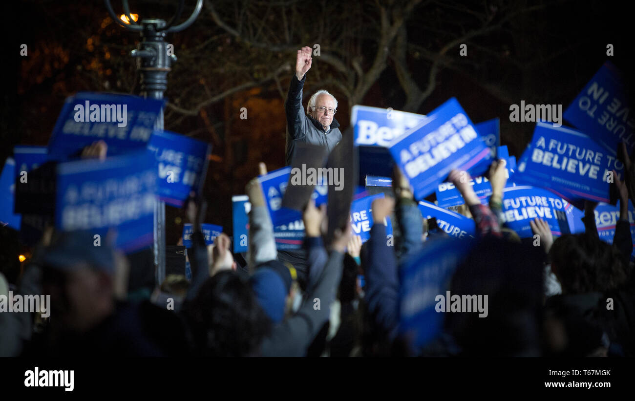 Presidential candidate Senator Bernie Sanders (D-Vt) speaks at a rally ...