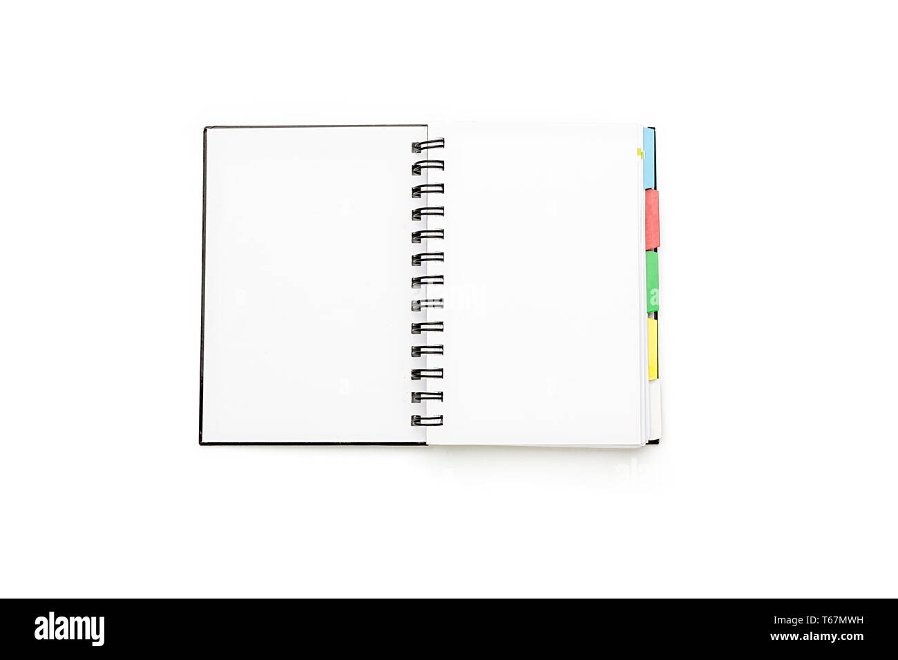 open schedule with ring binder, isolated on white Stock Photo - Alamy