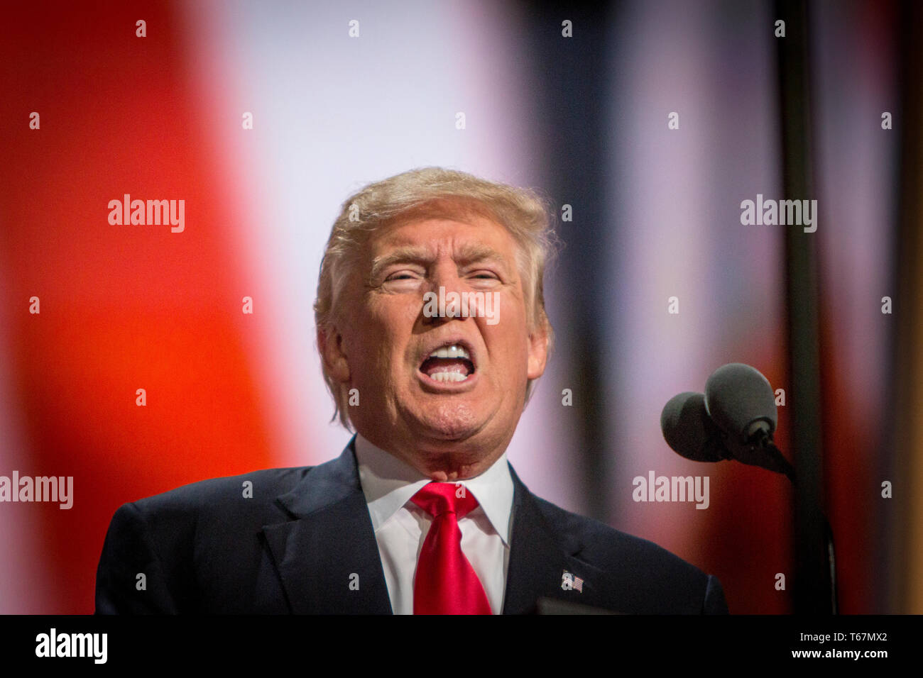 Donald J. Trump holds his acceptance speech at the Republican National ...