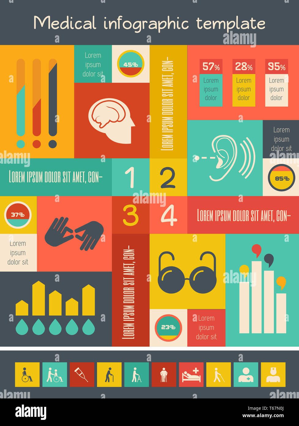 Disability Infographic Template Stock Photo - Alamy