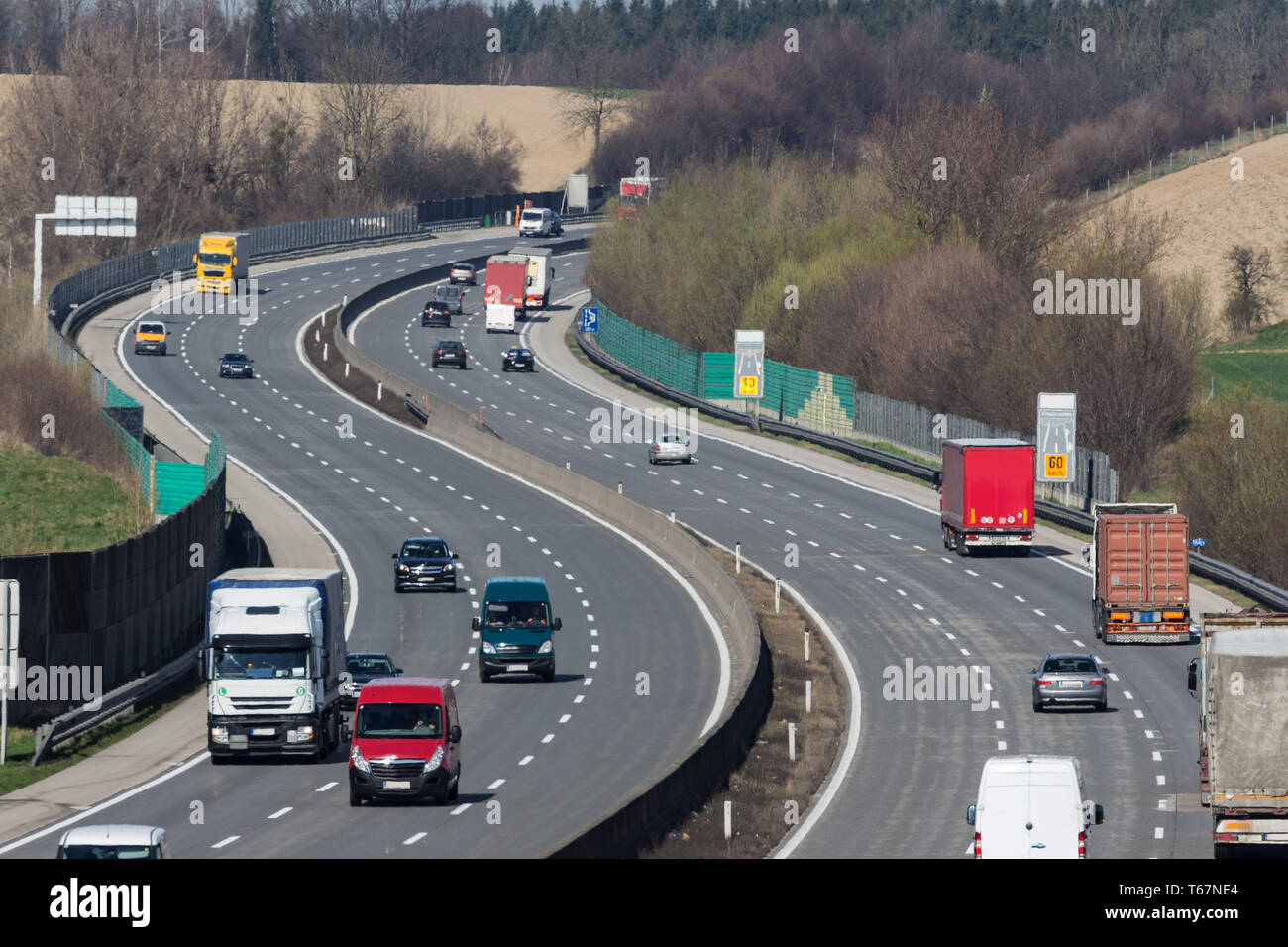 Traffic on a typical German Autobahn, Germany Stock Photo - Alamy