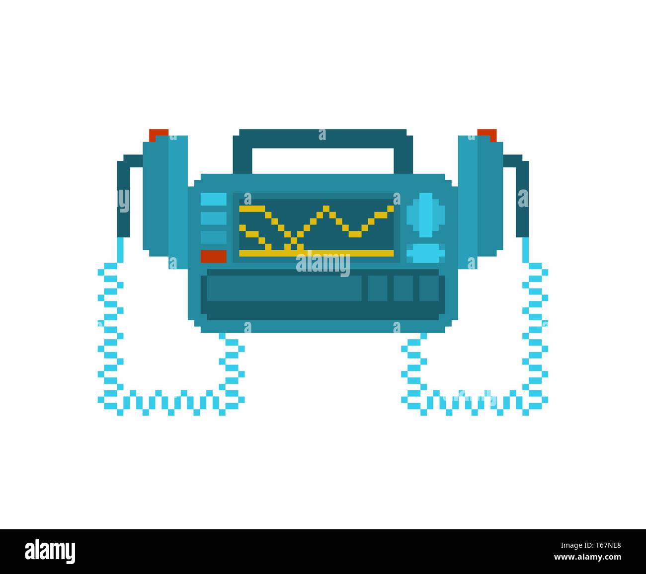 Defibrillator pixel art. Medical device pixelated. electropulse therapy ...