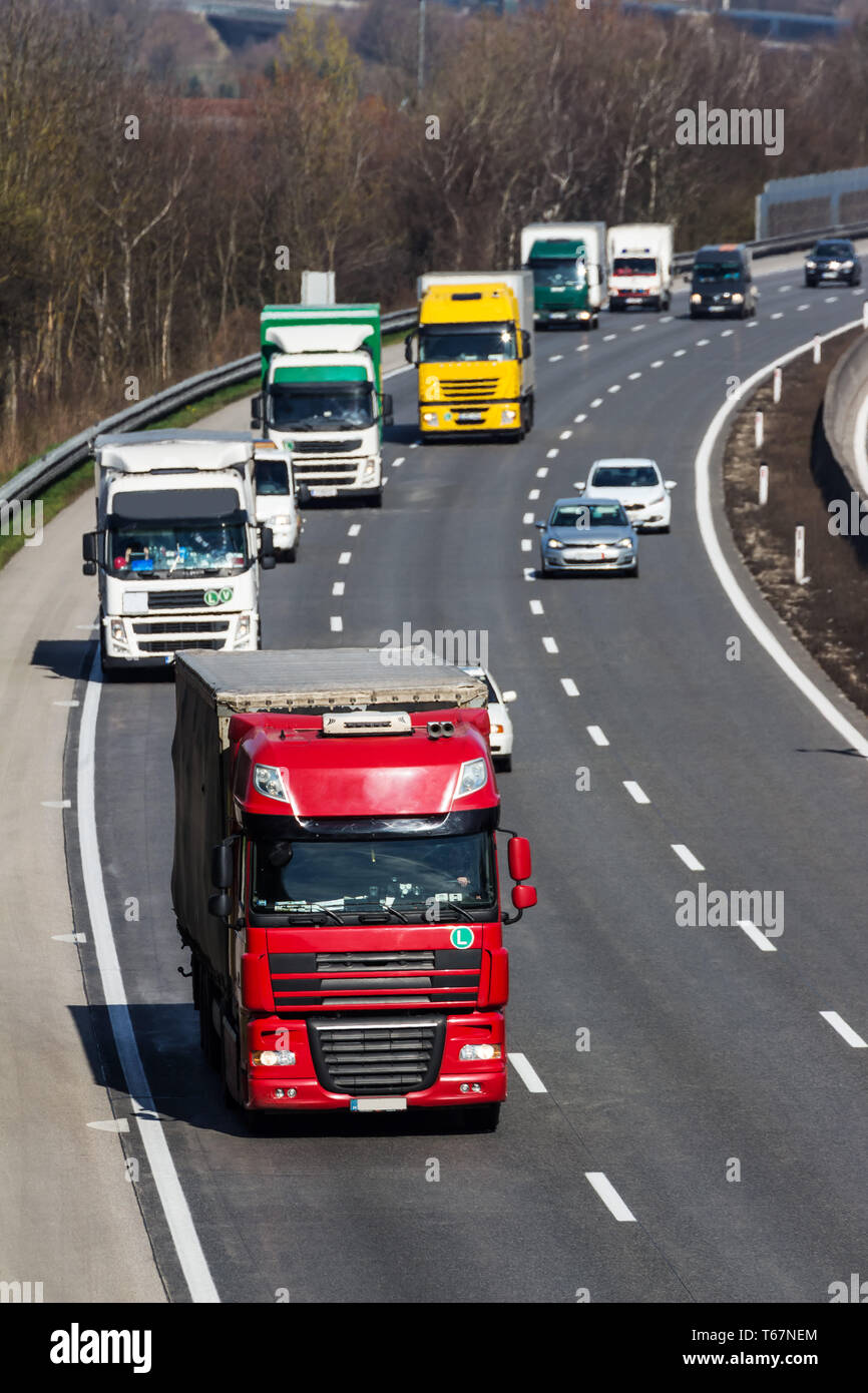 Traffic on a typical German Autobahn, Germany Stock Photo - Alamy
