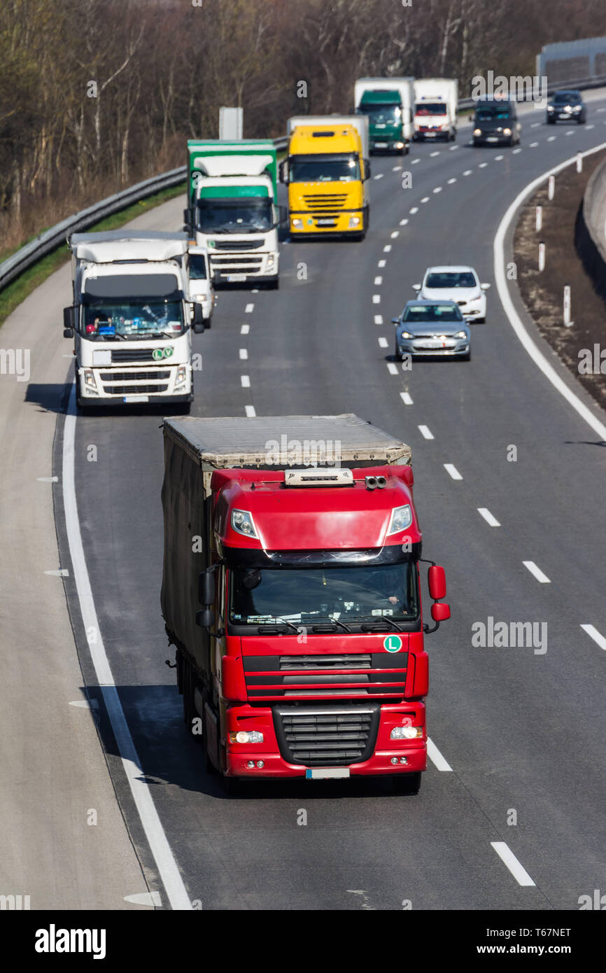 Traffic on a typical German Autobahn, Germany Stock Photo - Alamy