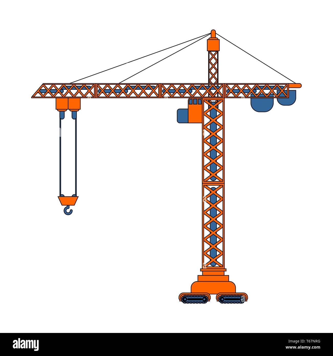 Lifting crane isolated. construction industrial. Vector illustration ...