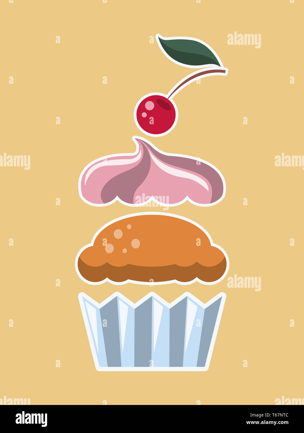 Sweet cherry topped cupcake hi-res stock photography and images - Alamy
