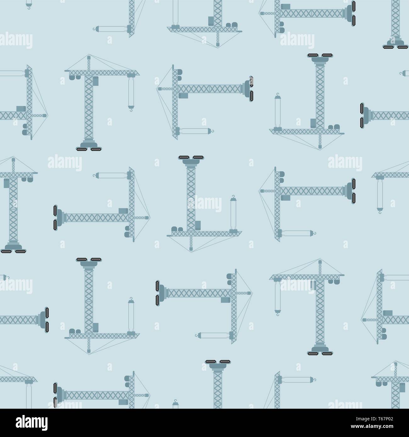 Lifting crane pattern seamless. Construction industrial background ...