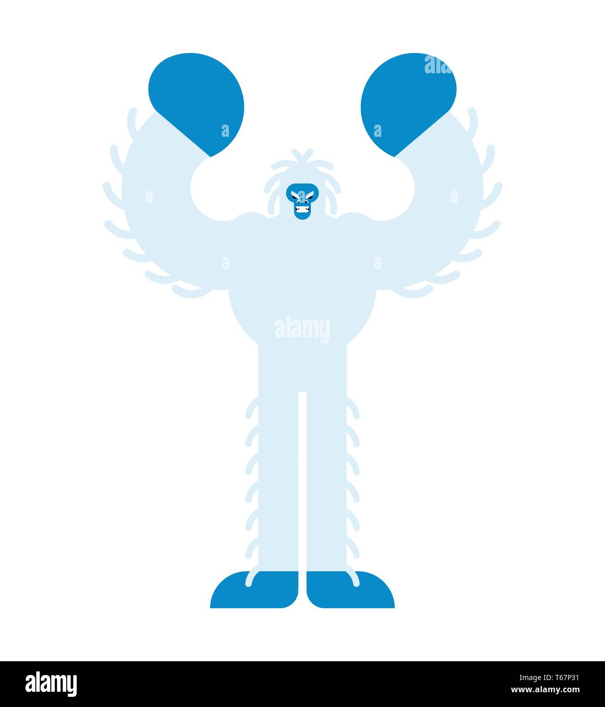 Yeti isolated. Bigfoot wild. abominable snowman. Vector Big foot Stock ...