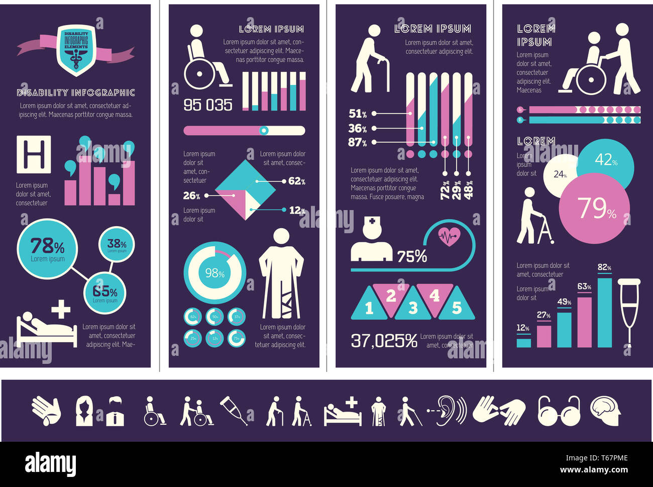 Disability Infographic Template Stock Photo - Alamy