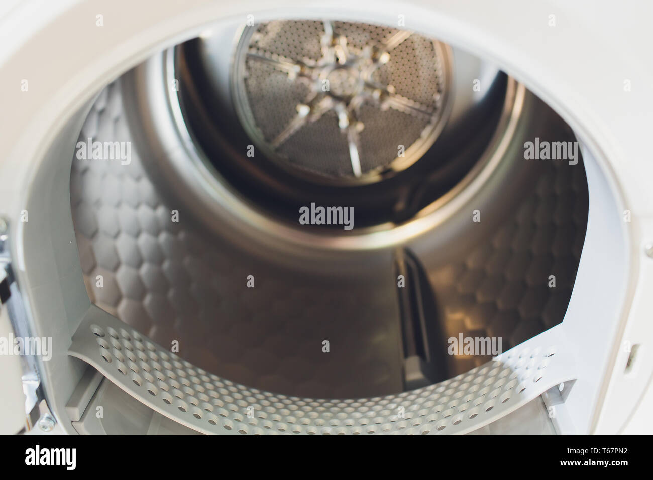 Washing machine drum interior, Internal view of an empty washing ...