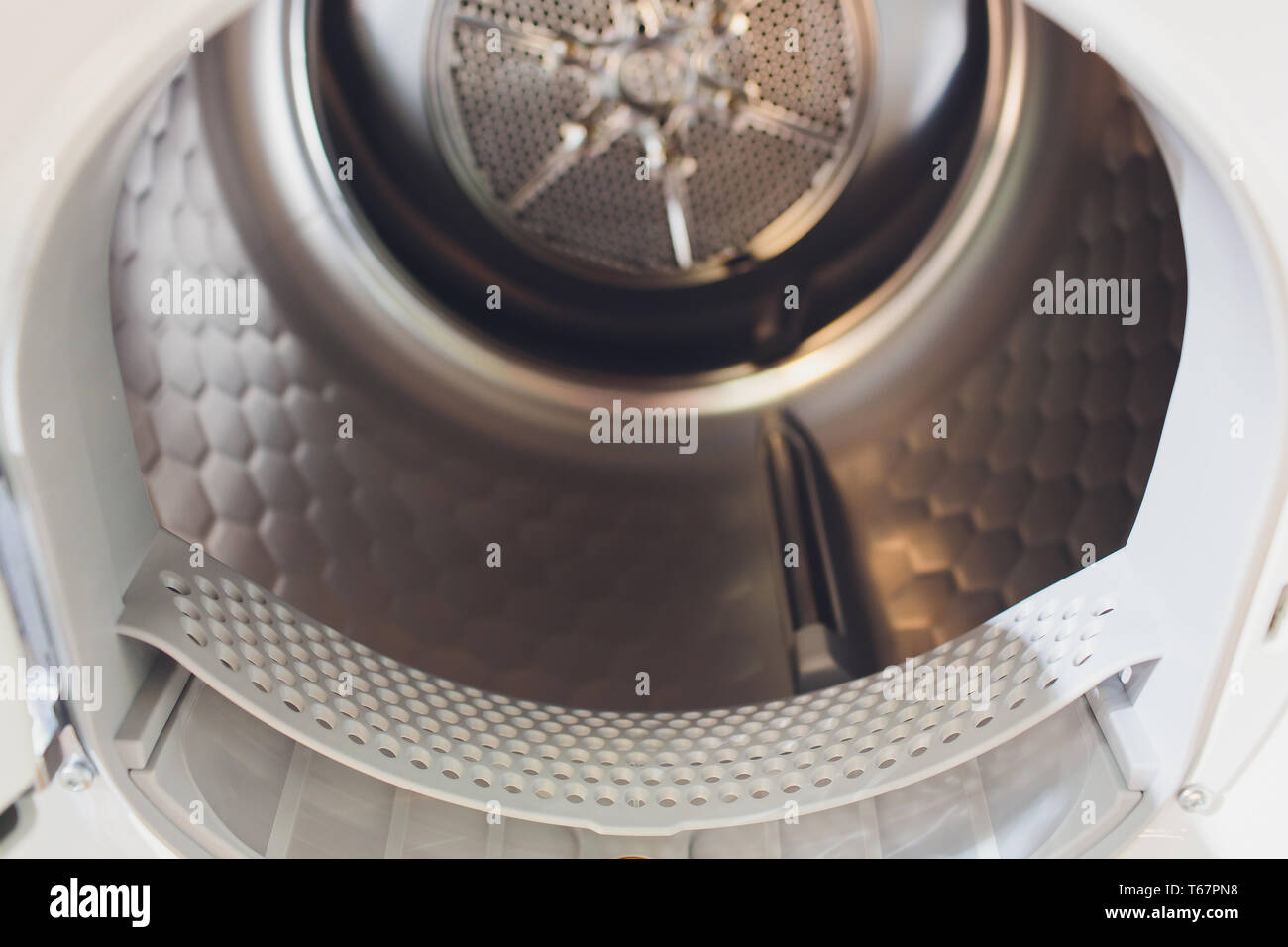 Washing machine drum interior, Internal view of an empty washing ...