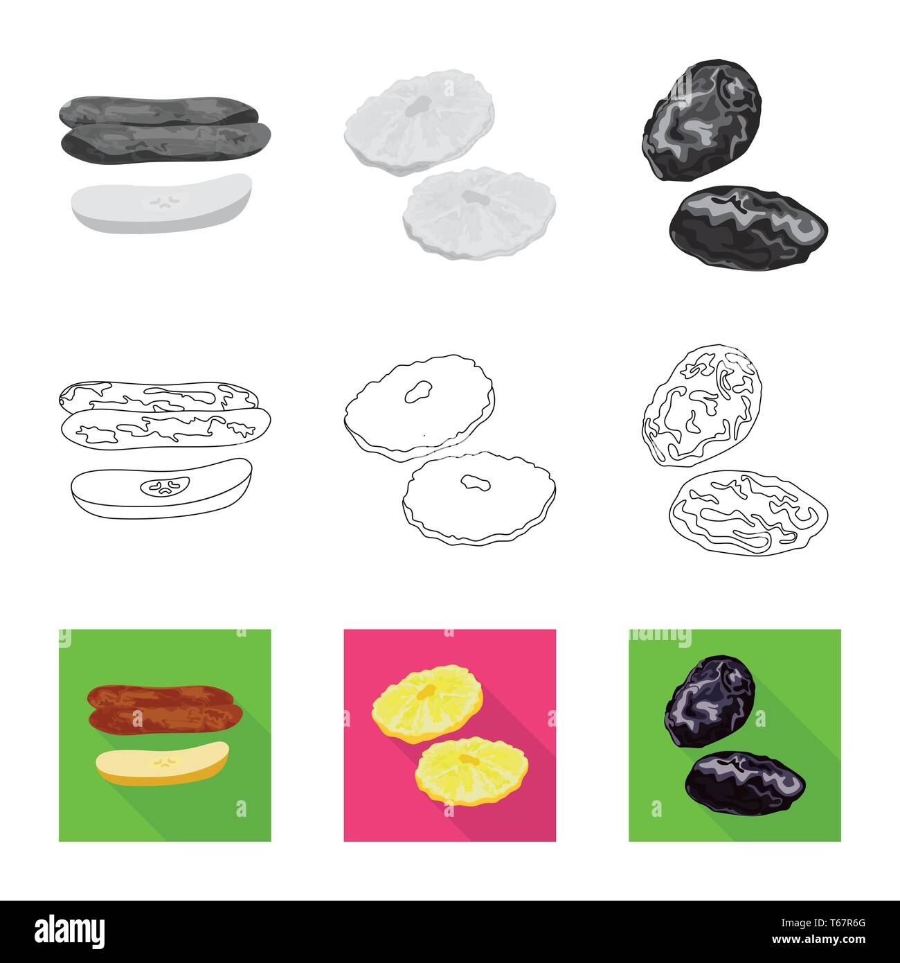 Vector illustration of food and raw icon. Set of food and nature stock ...