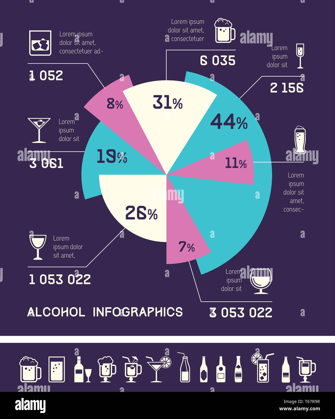 Alcohol Infographic Template Stock Photo - Alamy