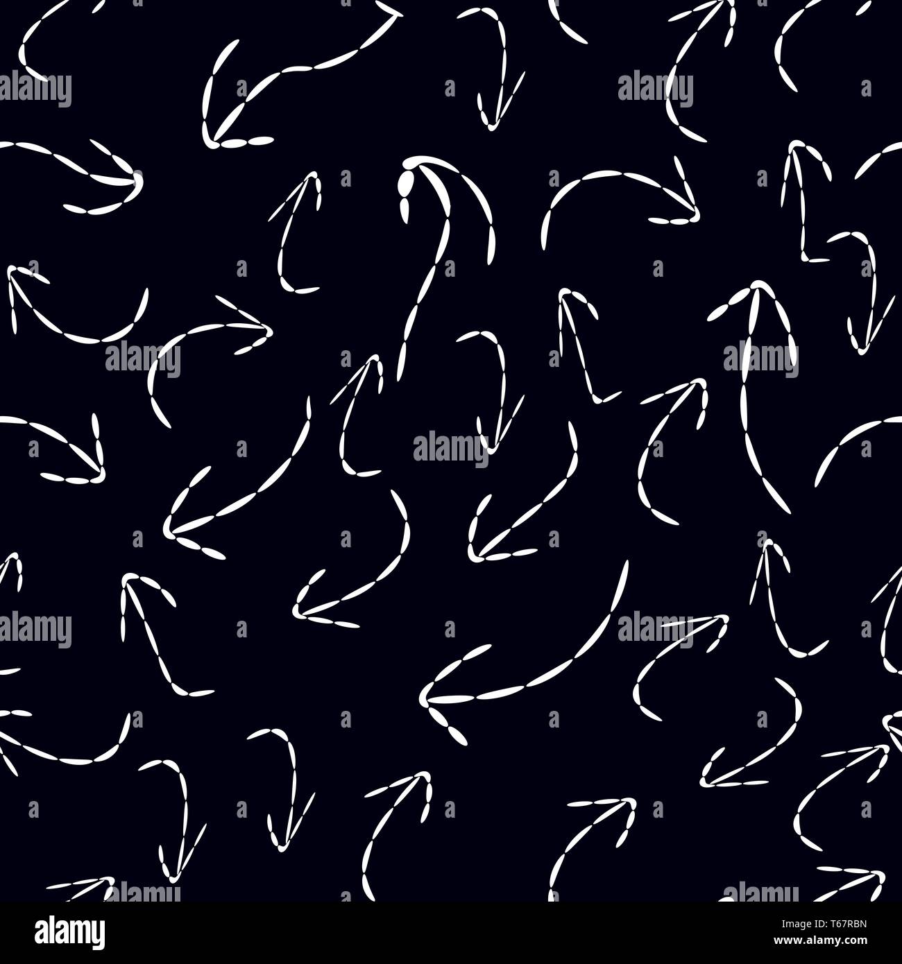 Hand drawn creative arrows. Ink and paper, black and white Stock Vector ...