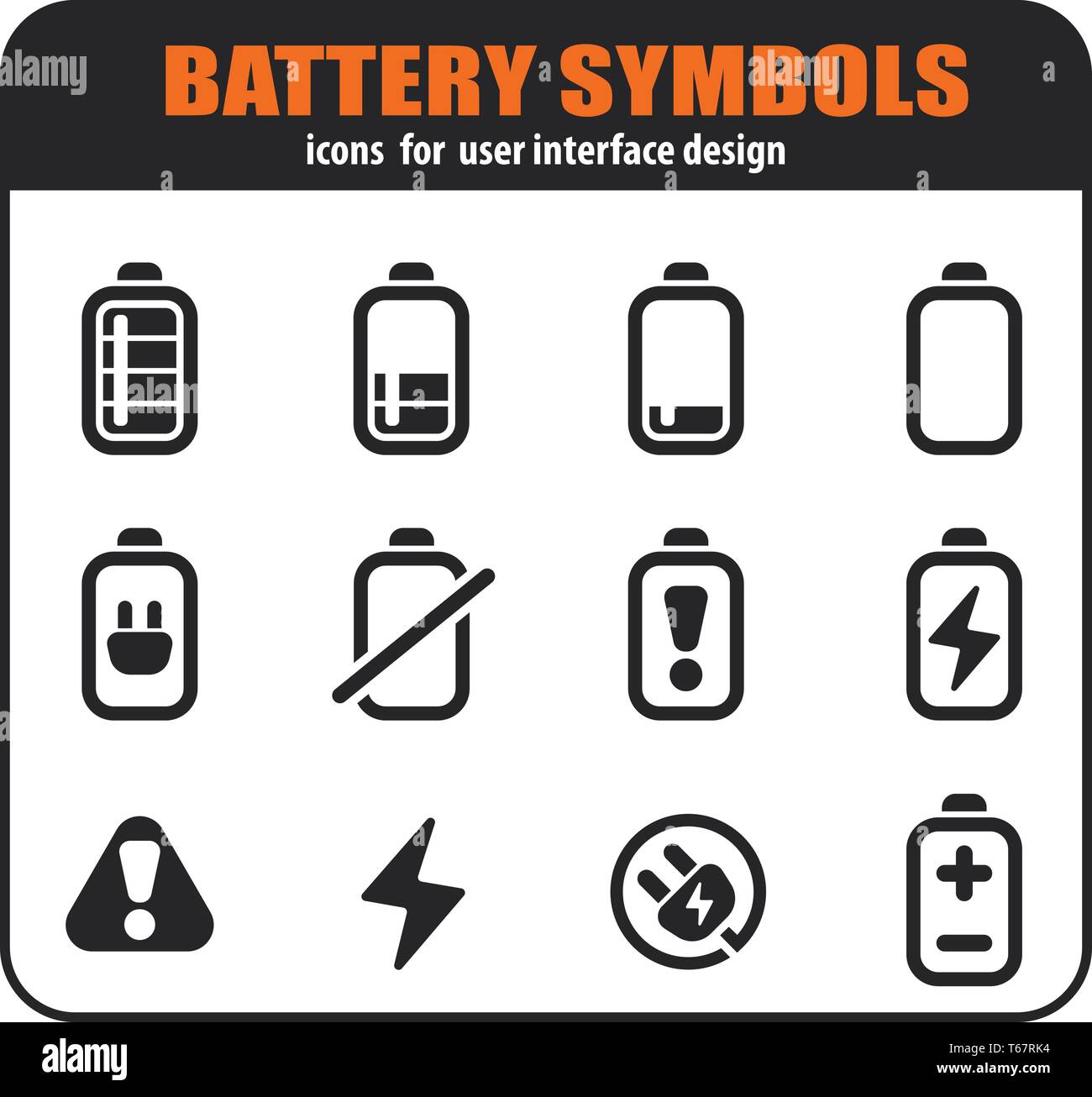 Battery icons set Stock Vector Image & Art - Alamy