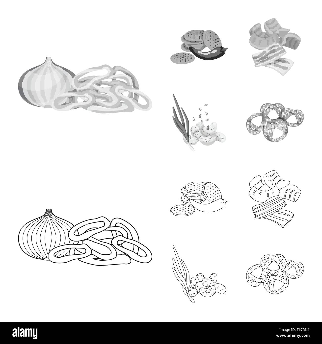 Cracker ring snack chips Black and White Stock Photos & Images - Alamy