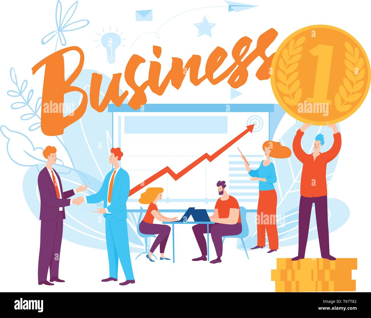 Cartoon business team meeting meeting Stock Vector Images - Alamy