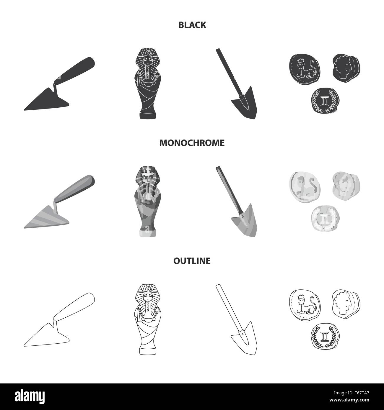 tool,sarcophagus,shovel,coins,trowel,pharaoh,antique,dig,Egyptian,pick ...