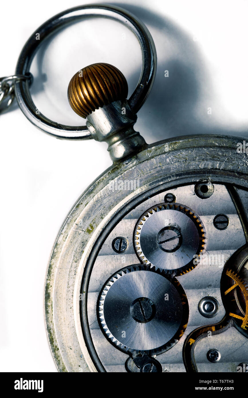 Interior of an old pocket watch Stock Photo - Alamy