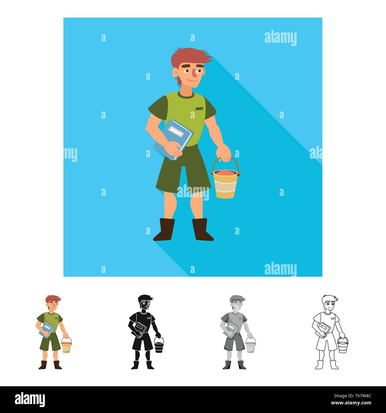 Zoo keeper cleaning Cut Out Stock Images & Pictures - Alamy