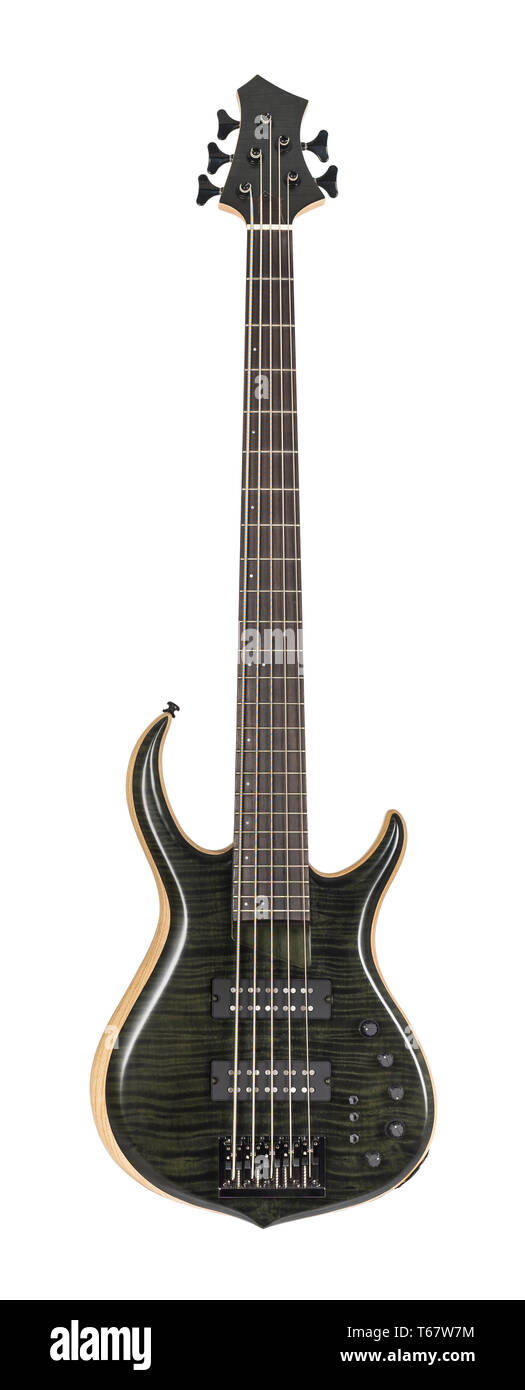 Electric Bass Guitar Isolated on White Background Stock Photo - Alamy