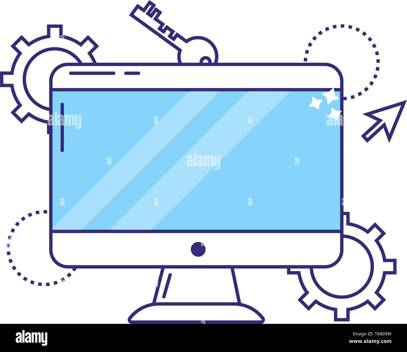 technology device computer screen cartoon vector illustration graphic ...