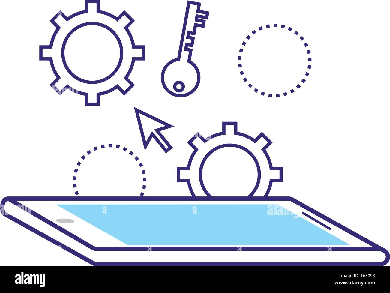 technology device smartphone cartoon vector illustration graphic design ...