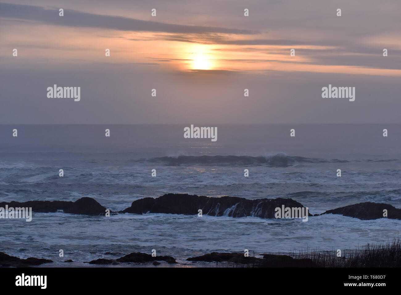 sunset at the Oregon coast Stock Photo - Alamy