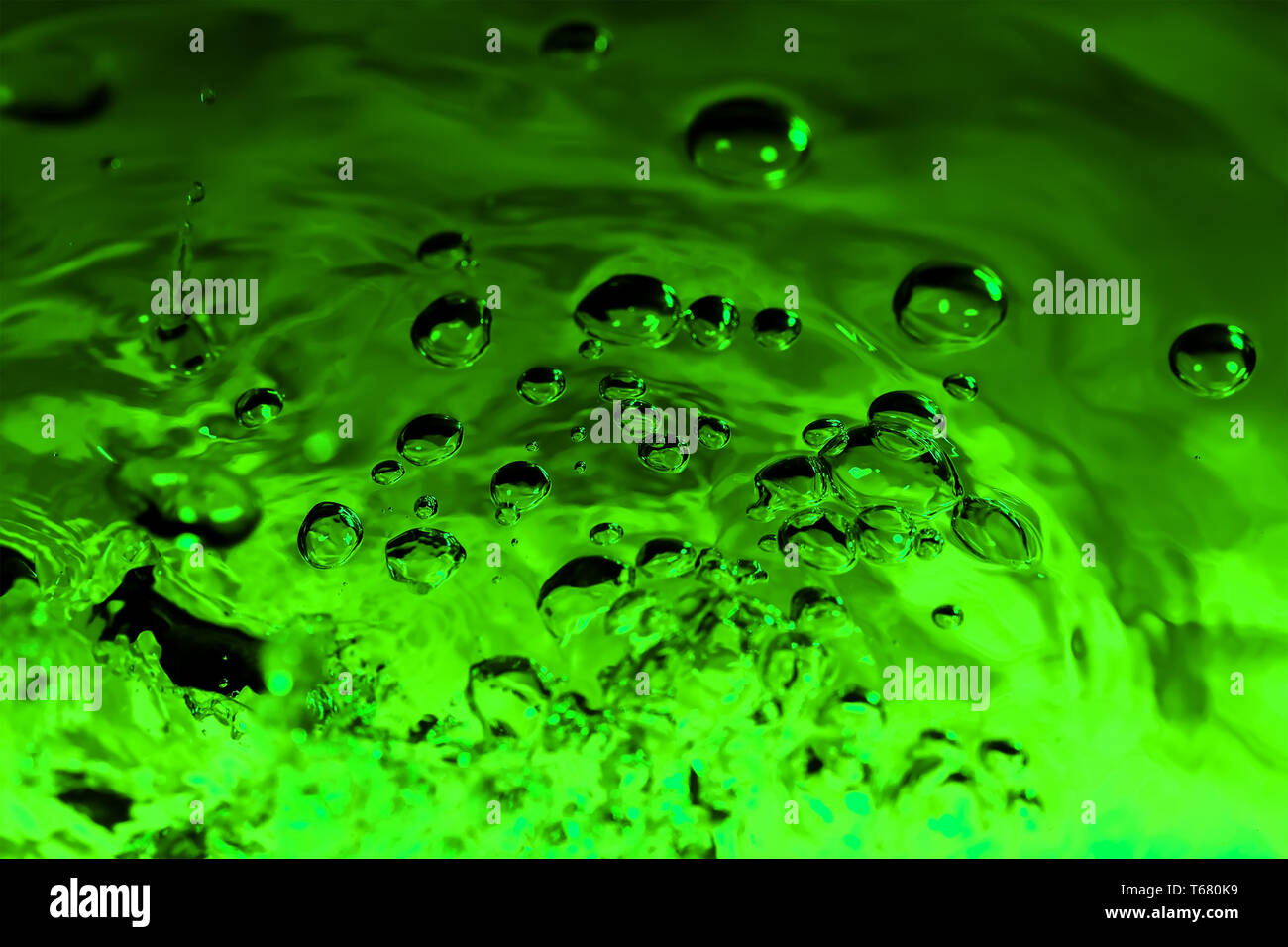 green abstract background with water drops Stock Photo - Alamy