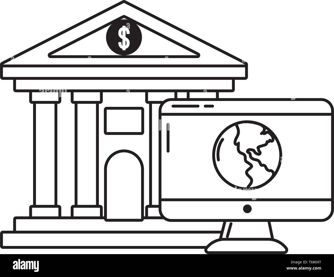 Digital banking services online tools worldwide computer screen bank ...