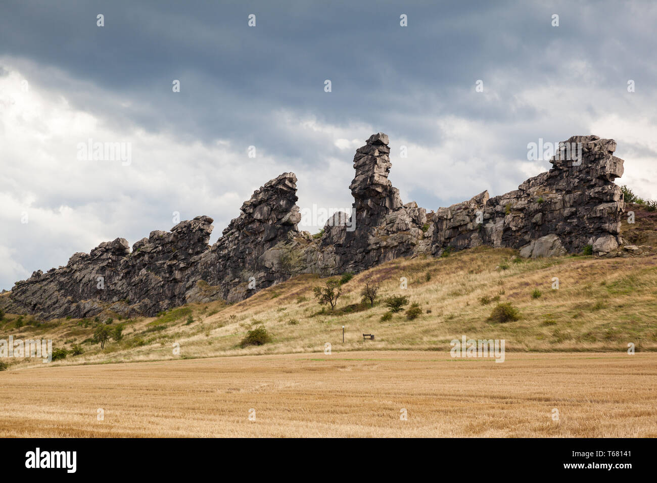 rock formation Teufelsmauer, Harz Mountains, Germany Stock Photo - Alamy