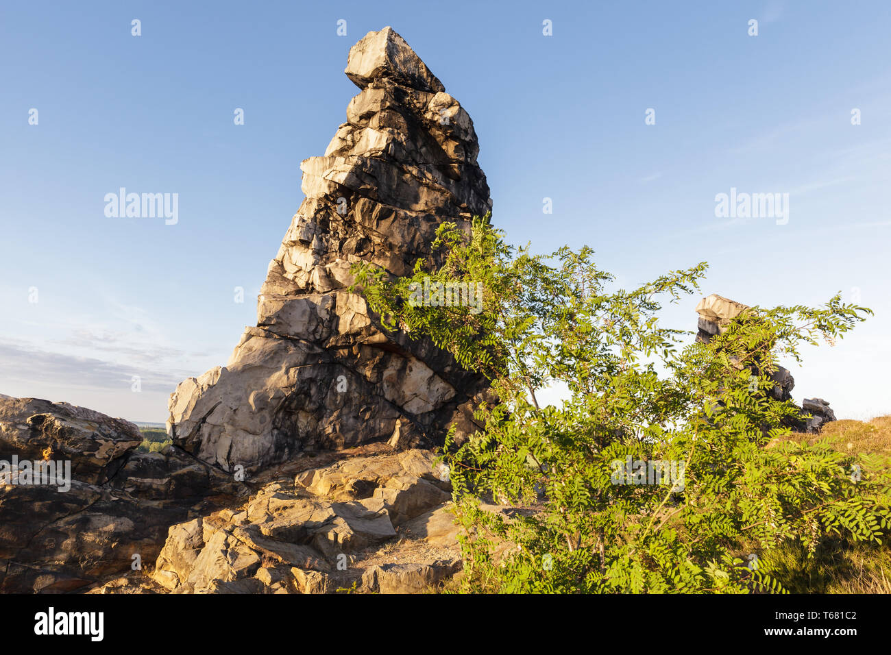 rock formation Teufelsmauer, Harz Mountains, Germany Stock Photo - Alamy