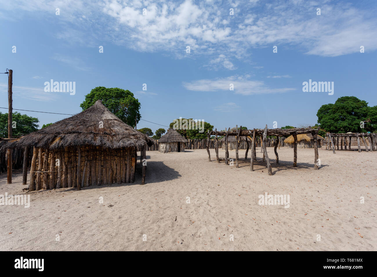 traditional african village with houses Stock Photo - Alamy