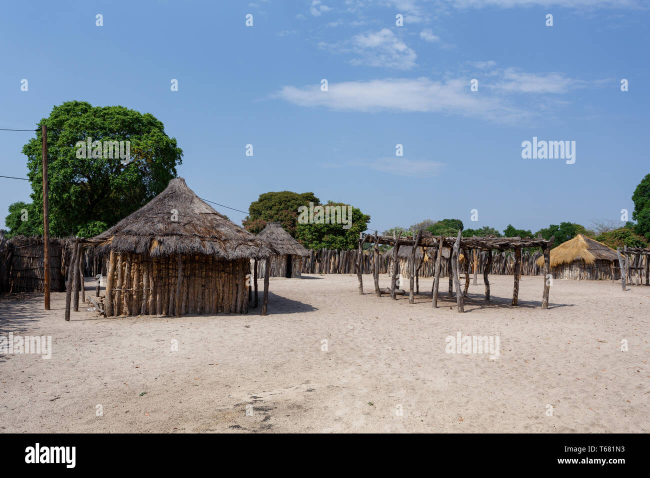 traditional african village with houses Stock Photo - Alamy
