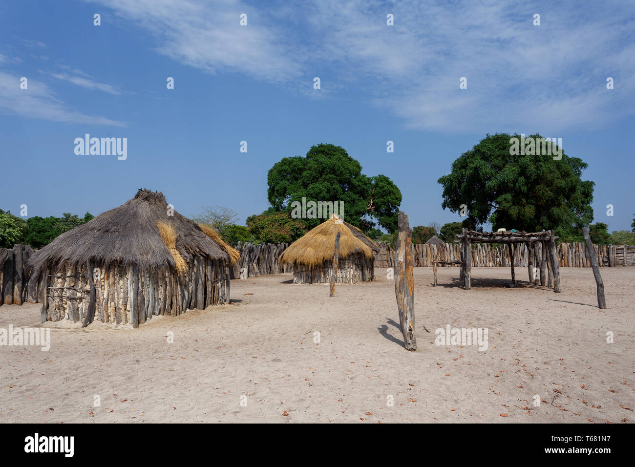 traditional african village with houses Stock Photo - Alamy