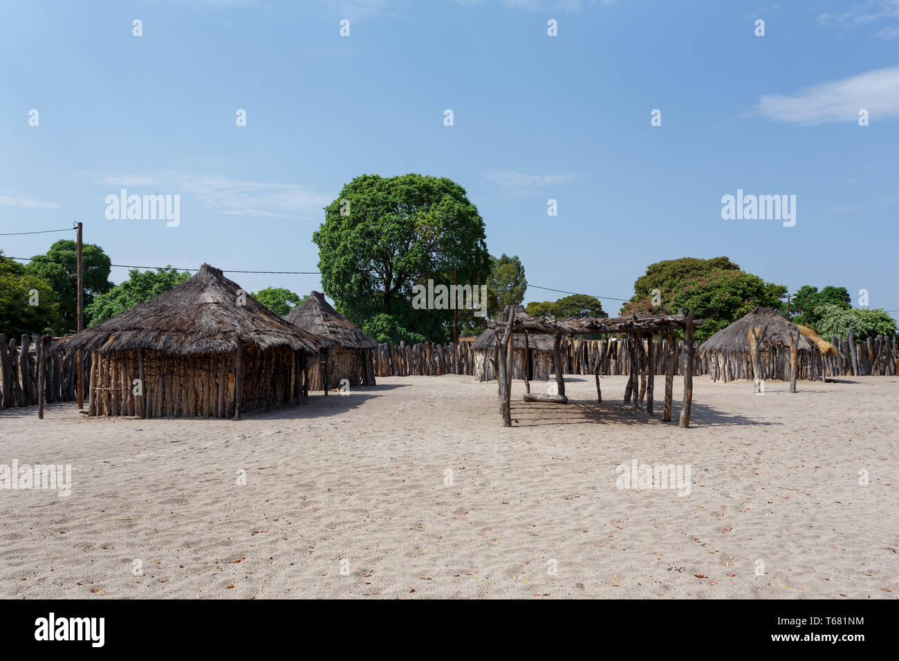 traditional african village with houses Stock Photo - Alamy