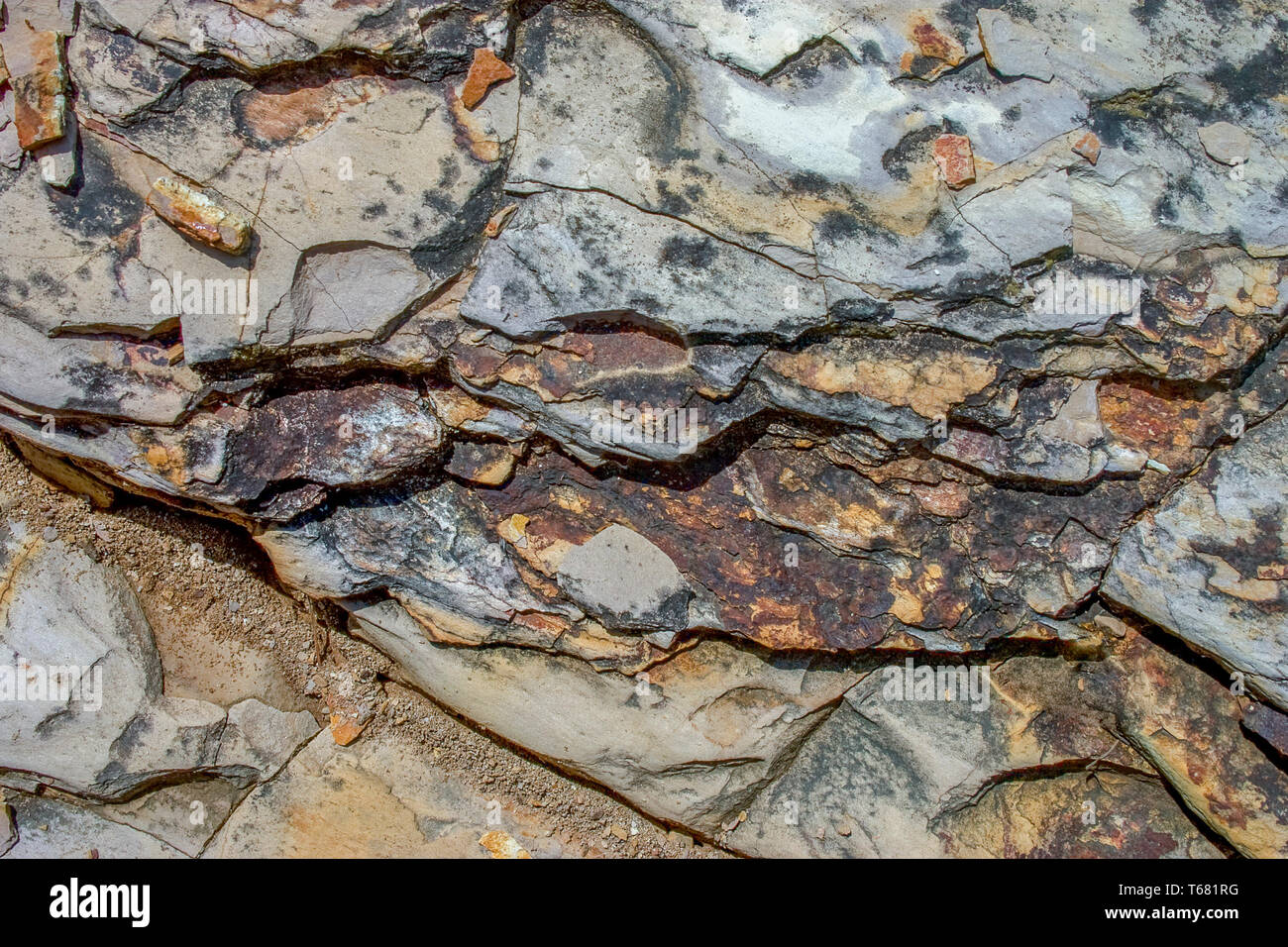 Close-up photography of sedimentary rock texture. Captured in a desert ...